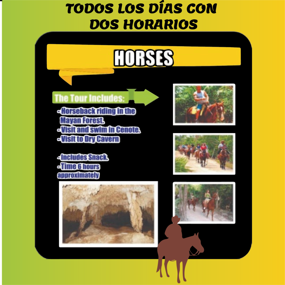 Tour de Caballos en la Selva Maya - playa explora tours